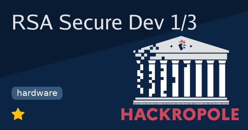 RSA Secure Dev 1/3 - Hackropole